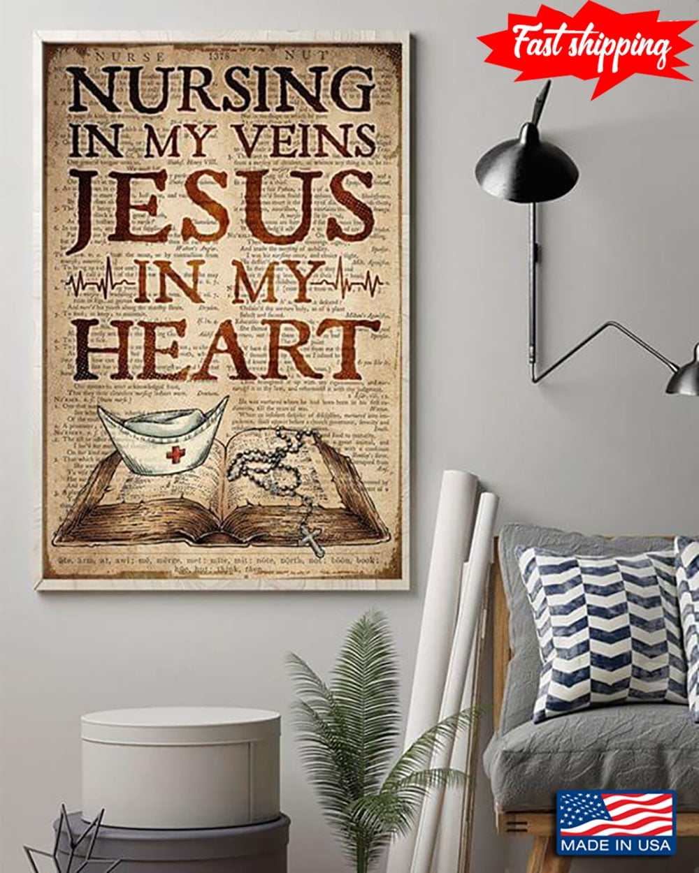 Vintage Dictionary Theme Nurse Nursing In My Veins Jesus In My Heart 16 ...
