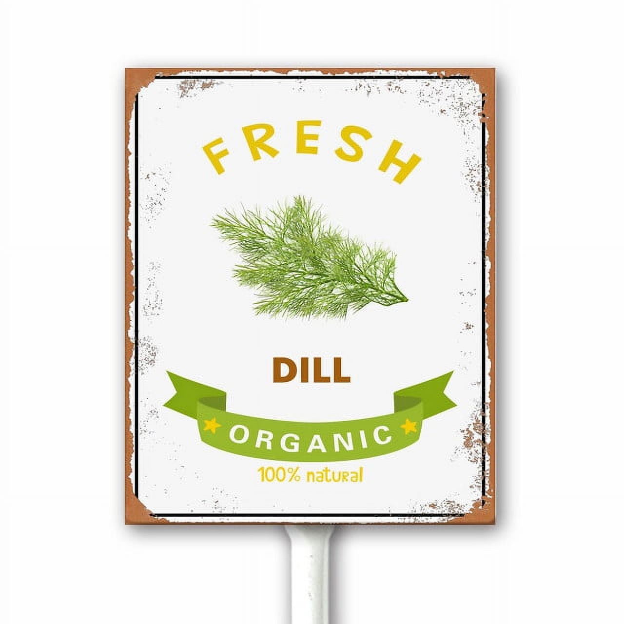 Vintage Dill Metal Sign Outdoor Plant Label Funny Vegetable Garden Sign ...