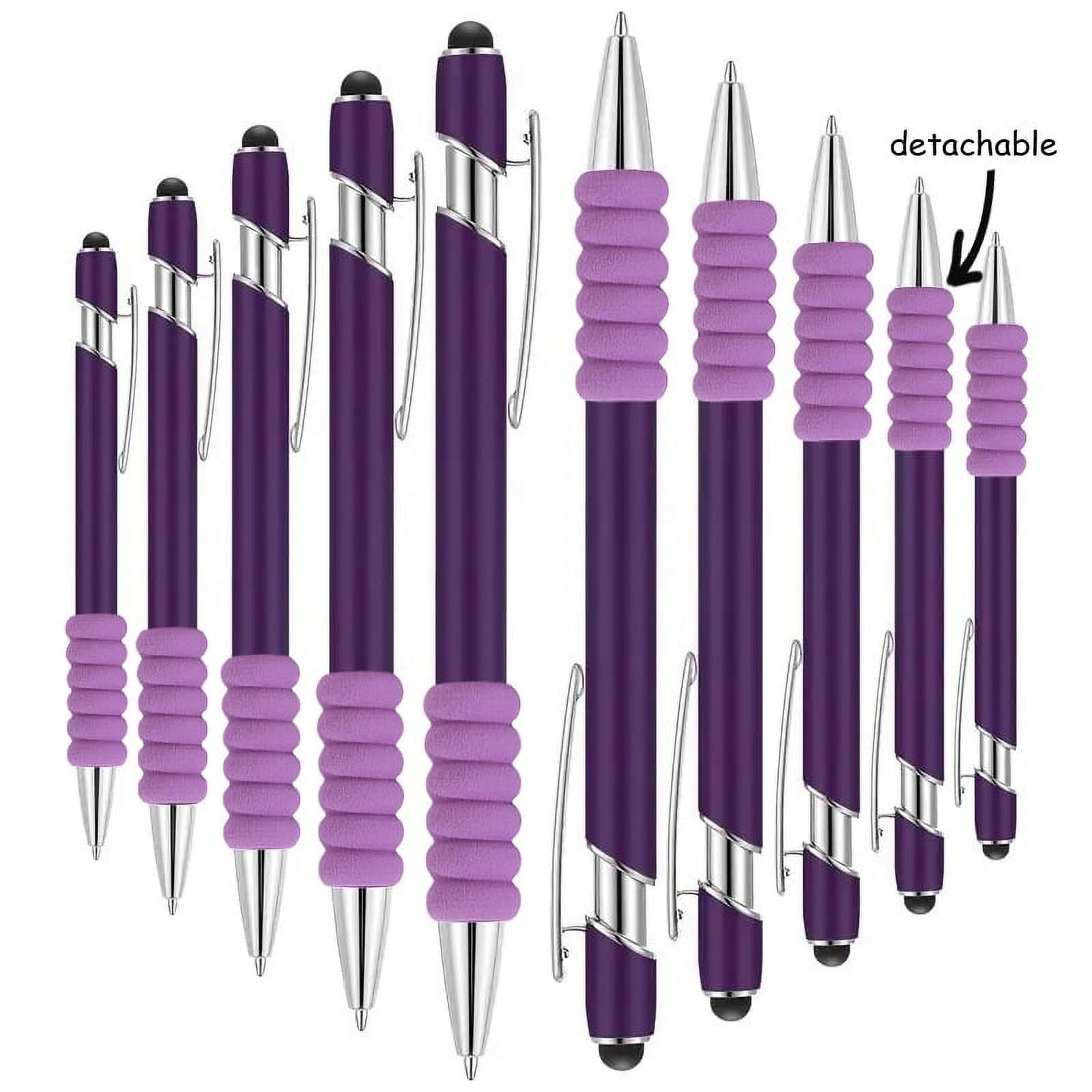 10-Pack Metal Retractable Ballpoint Pens with Touchscreen Stylus Tips ...