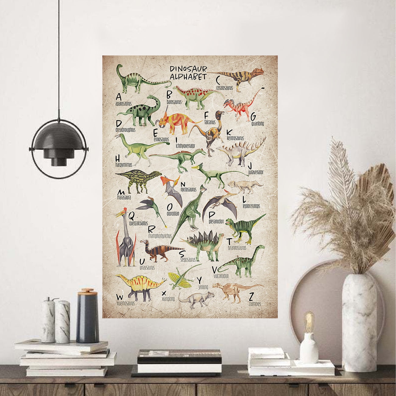 Vintage Dinosaur Alphabet Poster 24 x 36 Inch Poster - Walmart.com