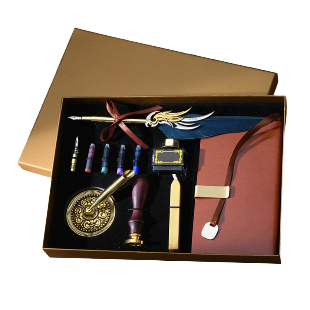 Vintage Dip Pen and Inks Set with Inks , Journal Notebook, Seal Stamp ...