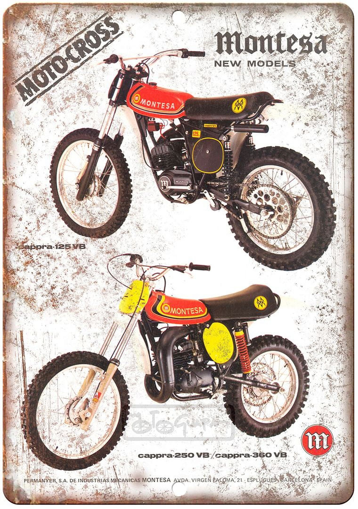 Vintage Dirt Bike Advertisement - Retro Look Metal Sign - Jumbo 10" x ...