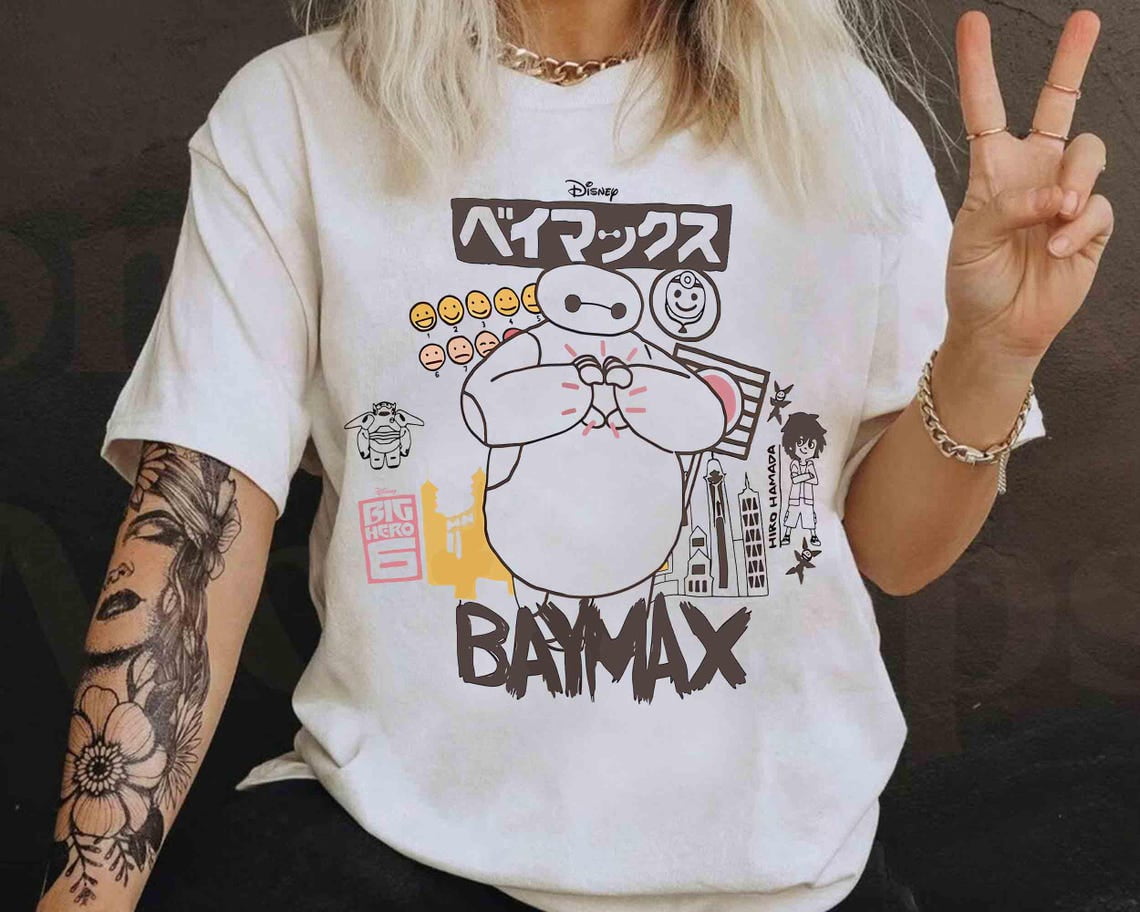 Vintage Disney Baymax and Friends T-shirt, Big Hero 6 Characters Tee ...