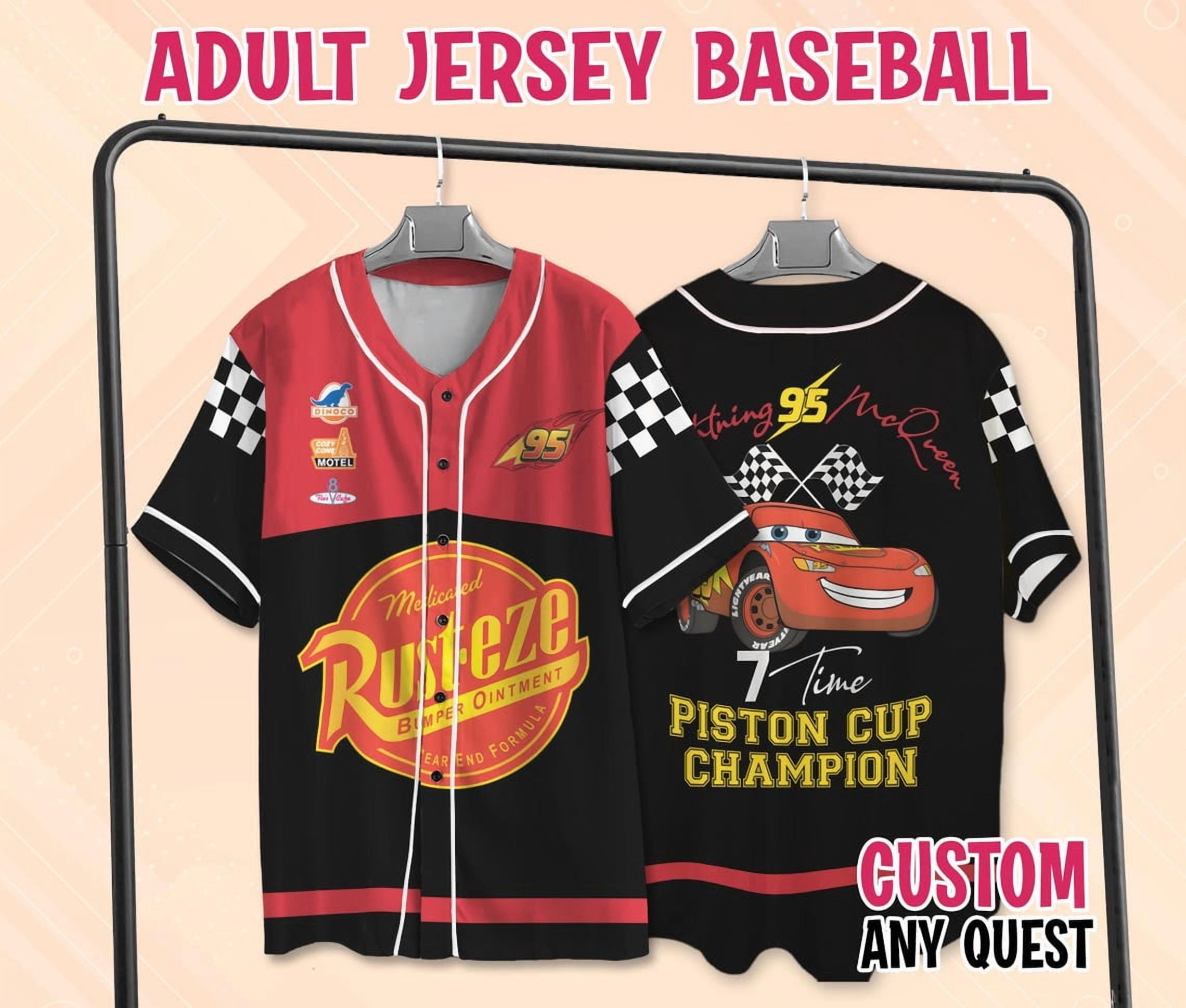 Vintage Disney Cars Lightning McQueen 95 Baseball Jersey, Lightning ...