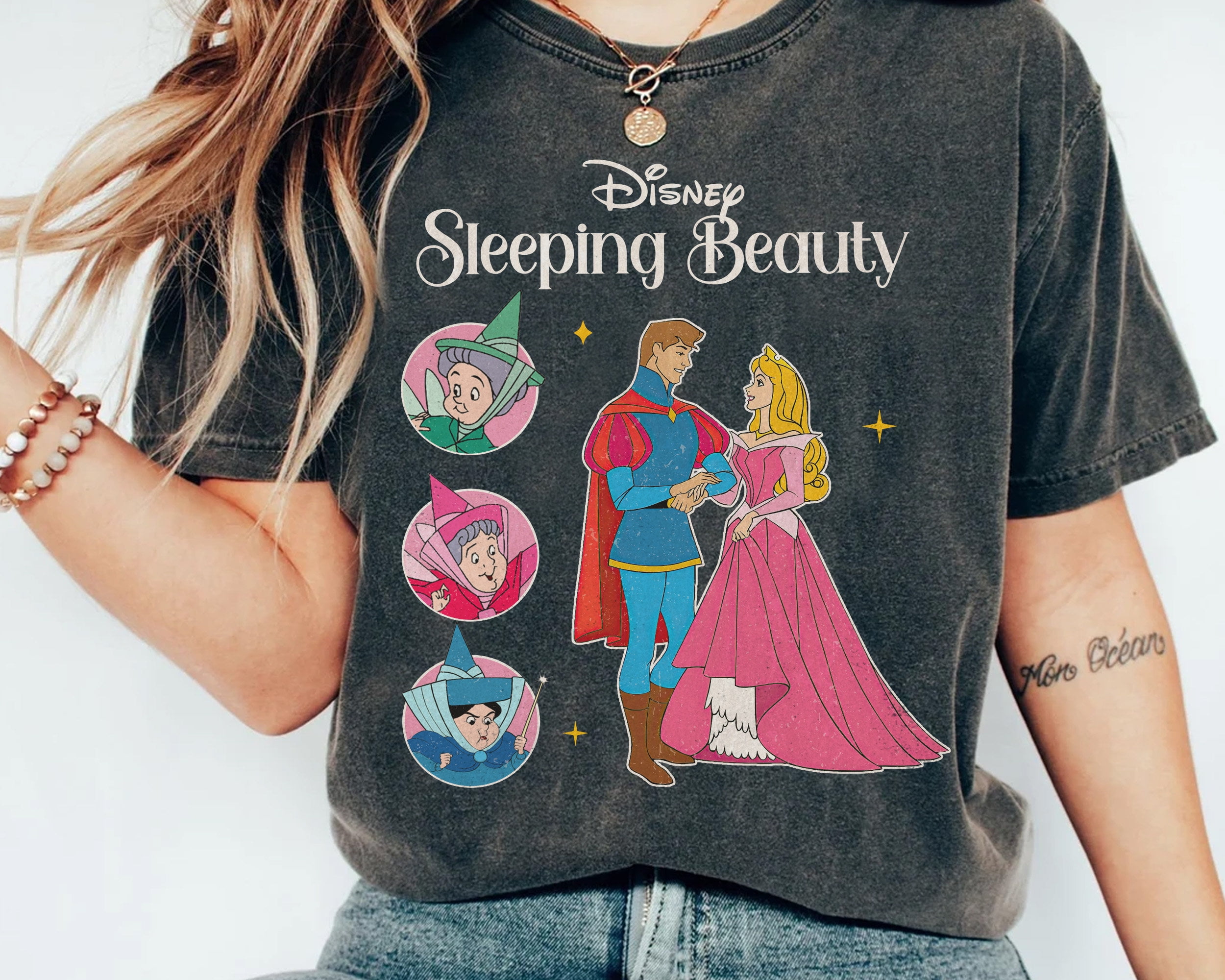Vintage Disney Sleeping Beauty Characters Group Shot Shirt, Aurora ... Vintage Disney Sleeping Beauty Characters Group Shot Shirt, Aurora ...