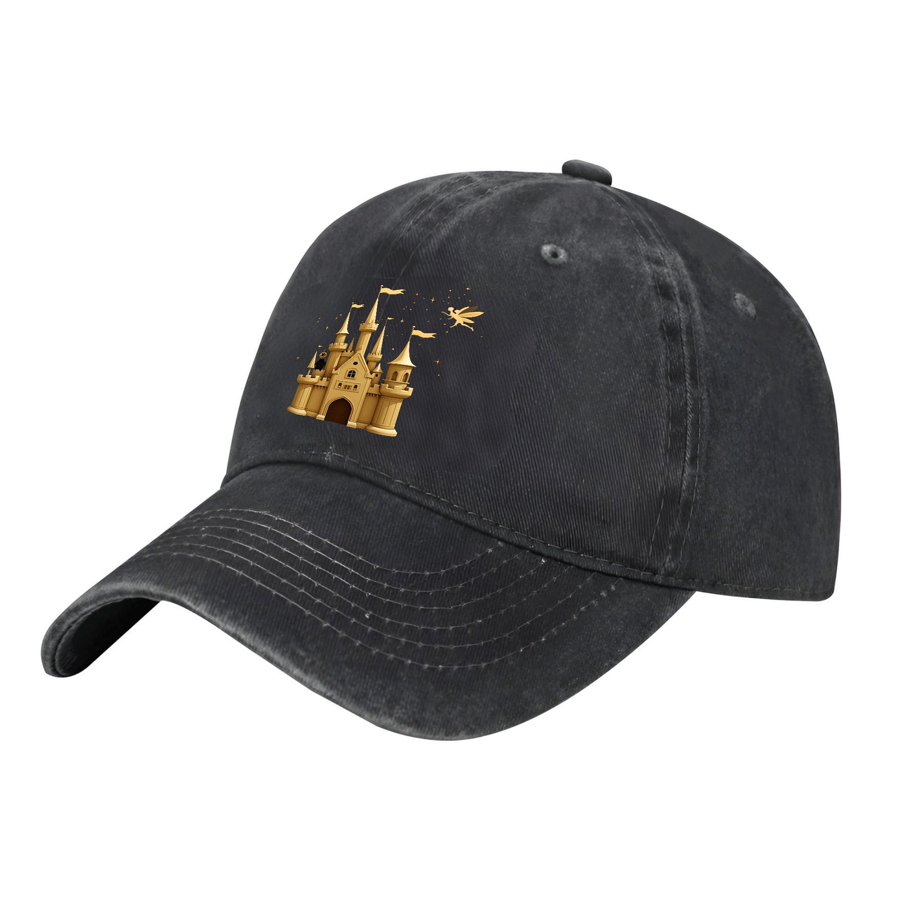 Vintage Distressed Baseball Cap - Adjustable Cotton Hat with Golden ...