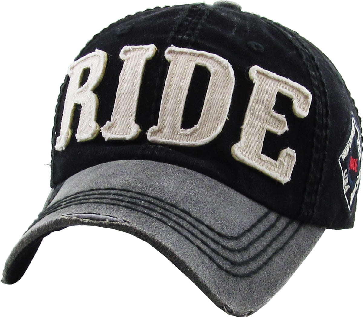 Vintage Distressed Hat Baseball Cap - RIDE - Dad Hat - Walmart.com