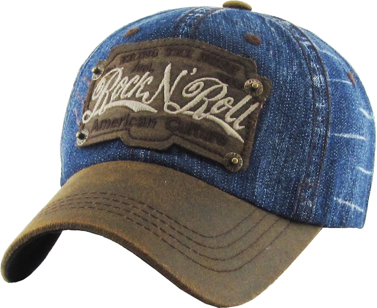 Vintage Distressed Hat Baseball Cap - Rock N' Roll - KBETHOS - Walmart.com