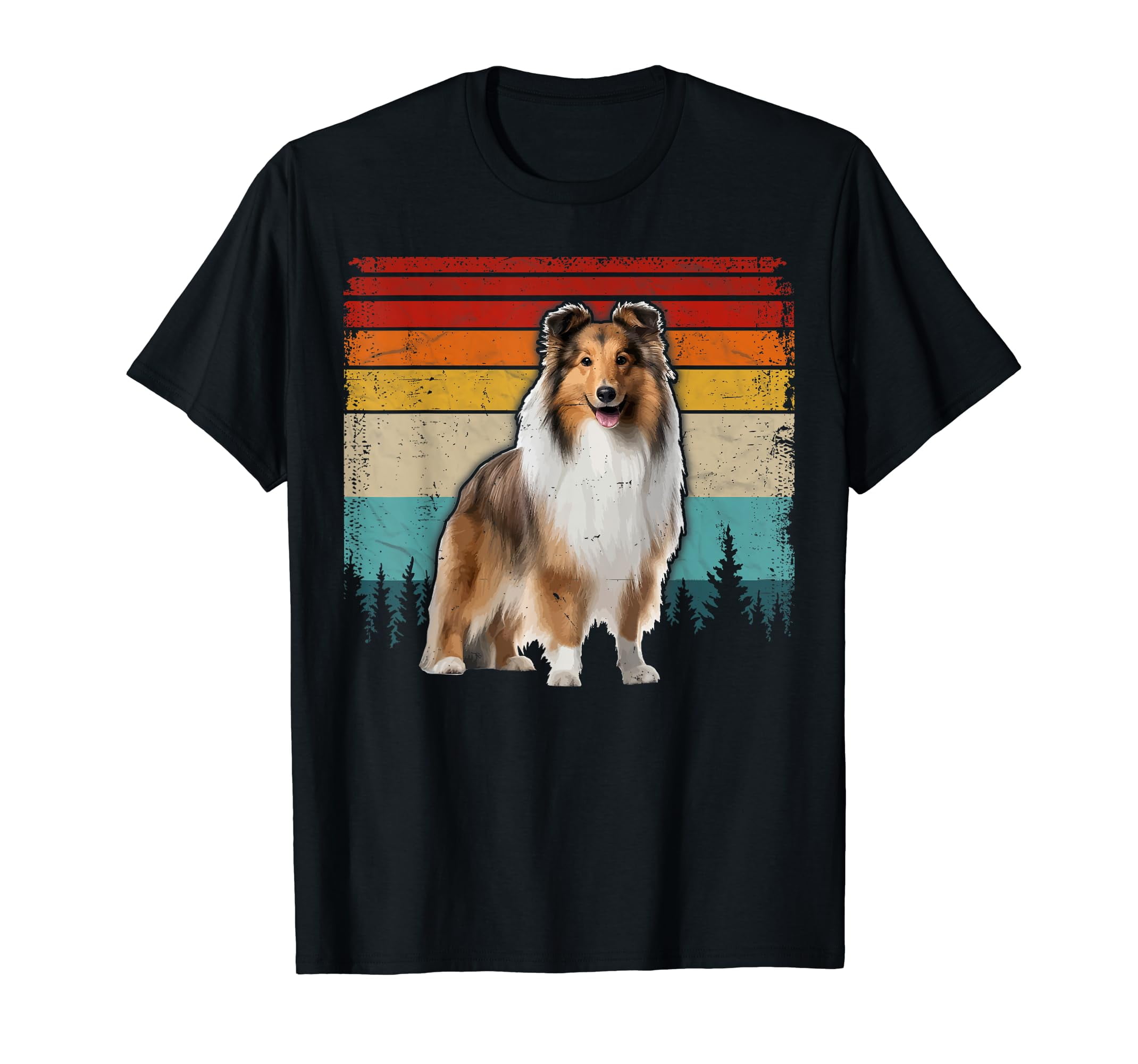 Vintage Distressed Retro Style Cool Shetland Sheepdog T-Shirt - Walmart.com