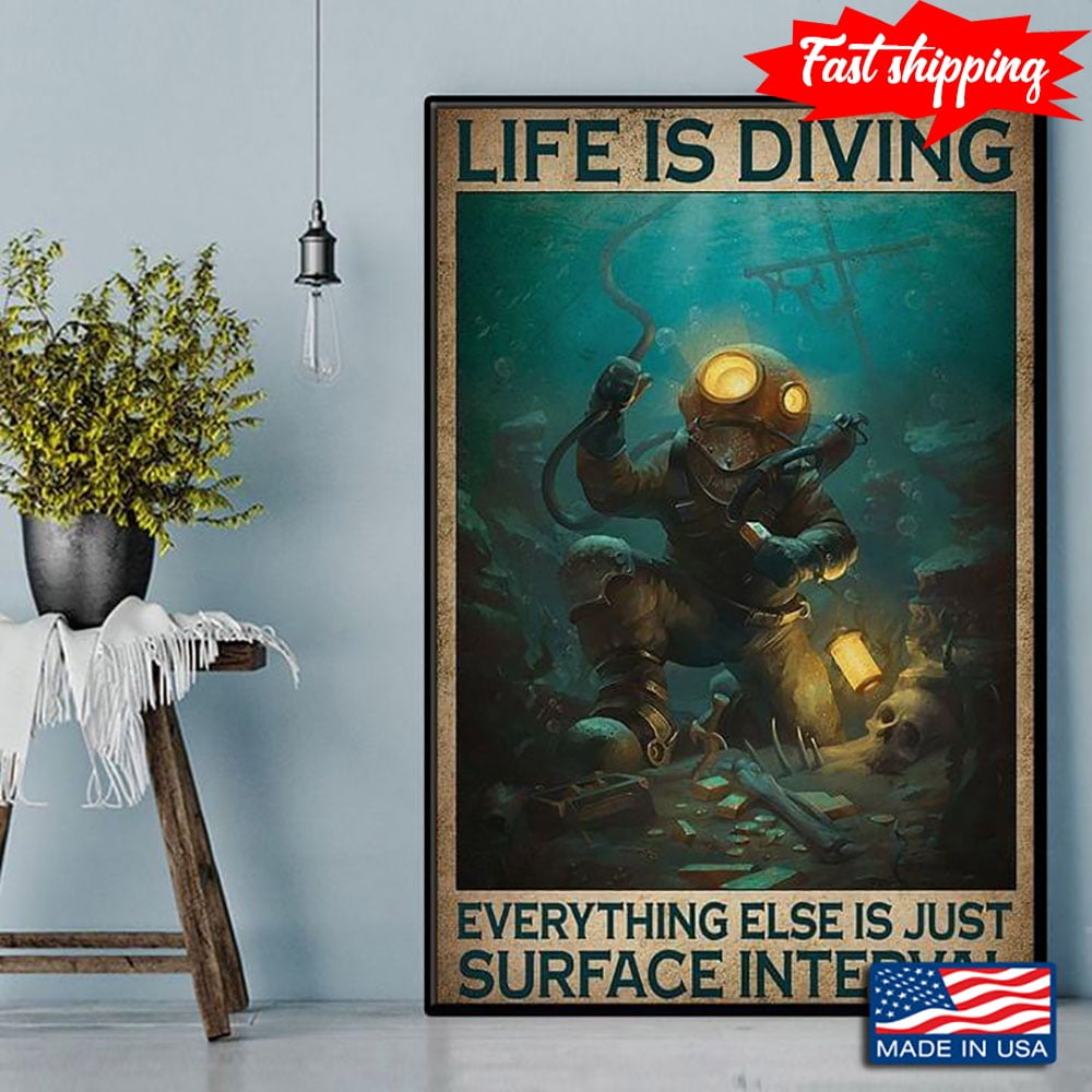 Vintage Diver Exploring A Deep-sea Shipwreck Life Is Diving Everything ...