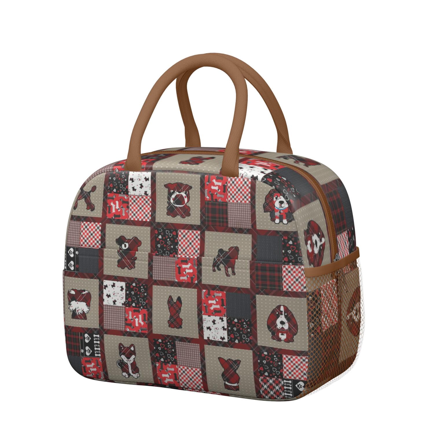 Vintage Dog Illustration Lunch Tote - Insulated & Reusable with Furry ...