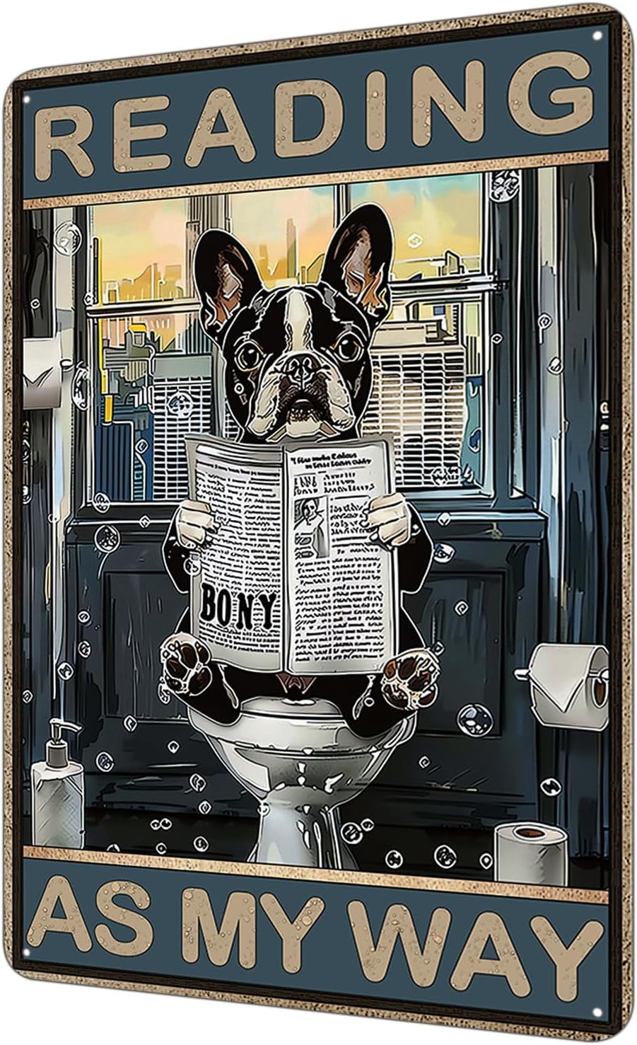 Vintage Dog Wall Decor, Reading As My Way Dogs Wall Art Living room ...