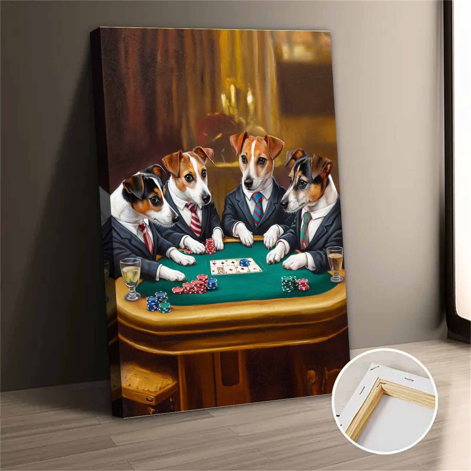 Vintage Dogs Playing Poker Canvas Wall Art Print for Bedroom Living ...