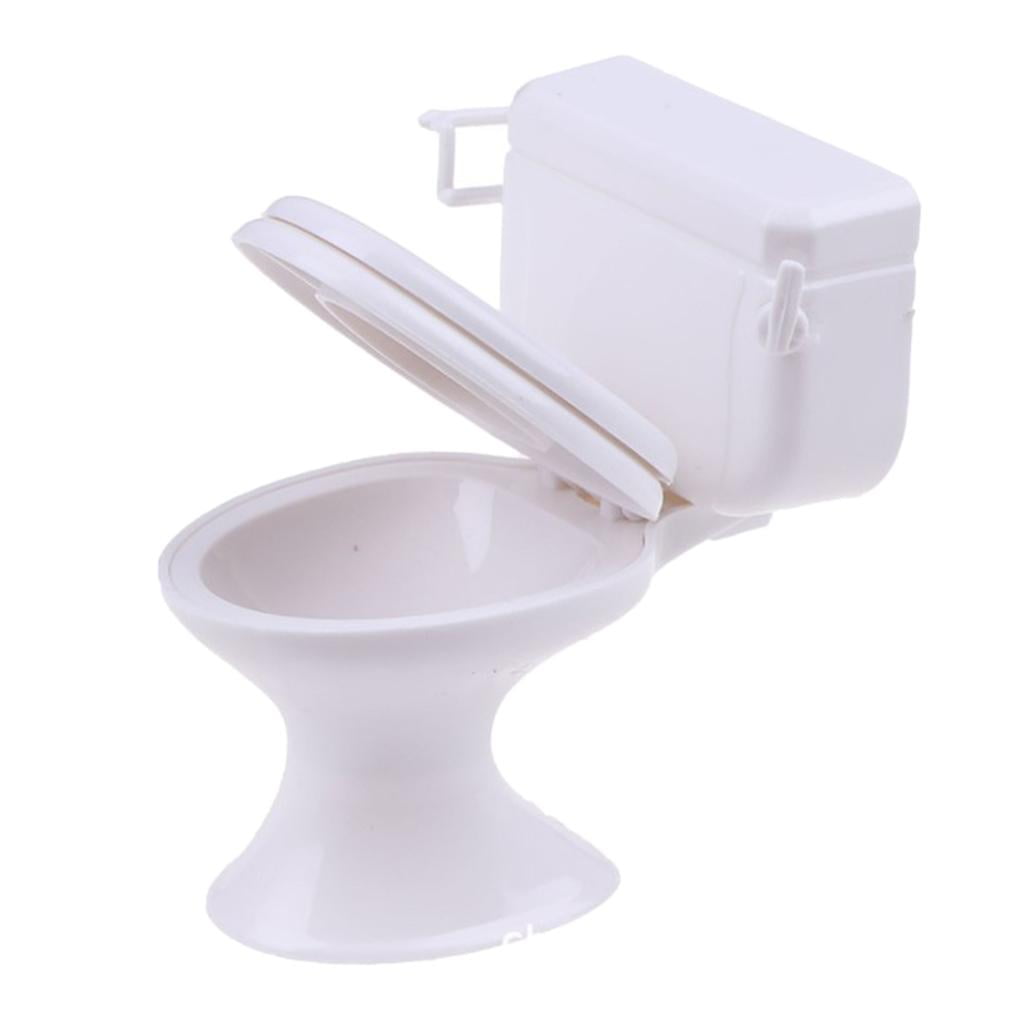 Miniature Vintage Dollhouse Furniture: Small Bathroom Toilet Model Toy ...