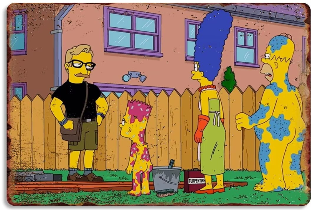 Vintage Doodle Simpson Poster Metal Sign The Simpsons Cartoon Tin Signs ...