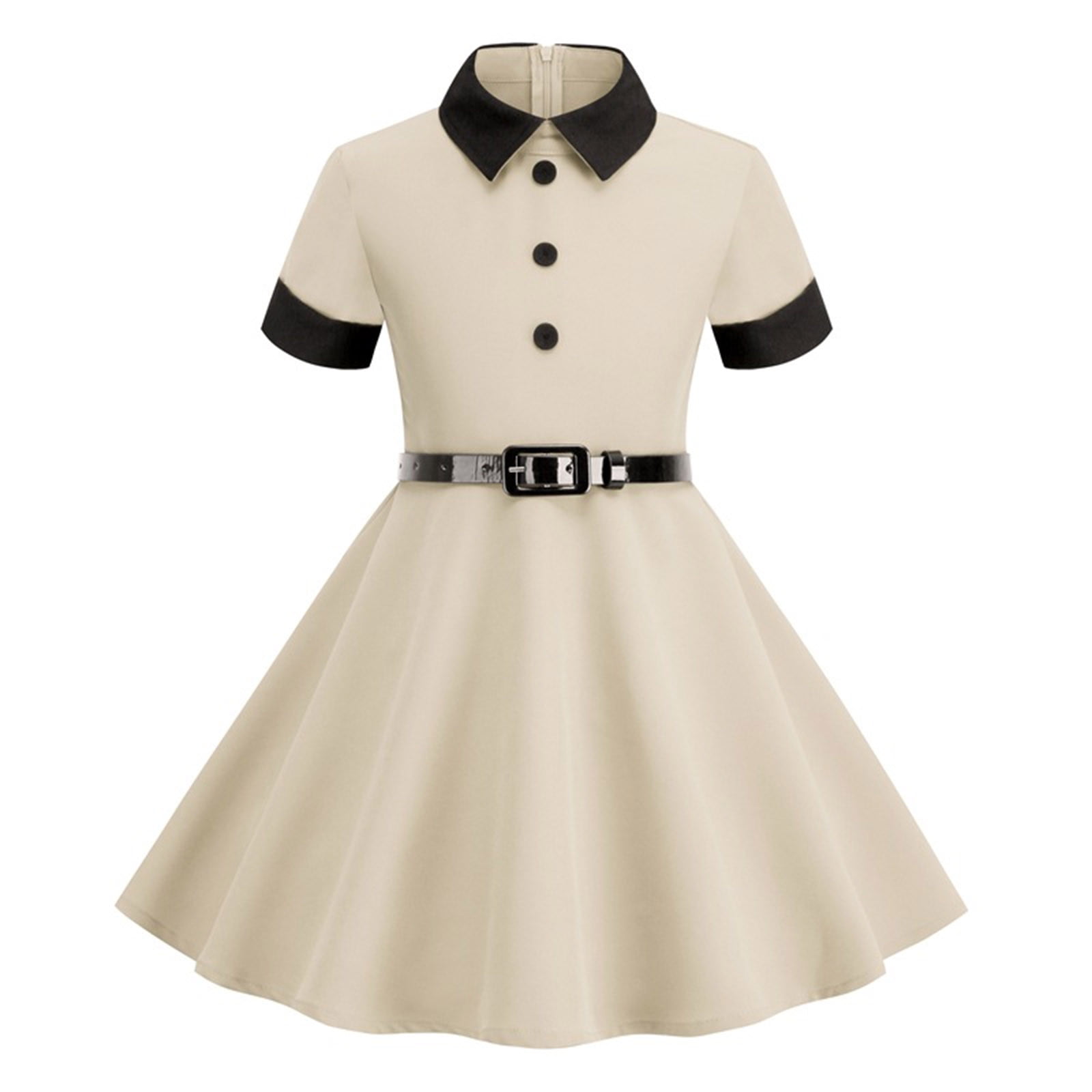 Vintage Dresses for Girls Retro Audery 50s Short Sleeve Swing Dress ...
