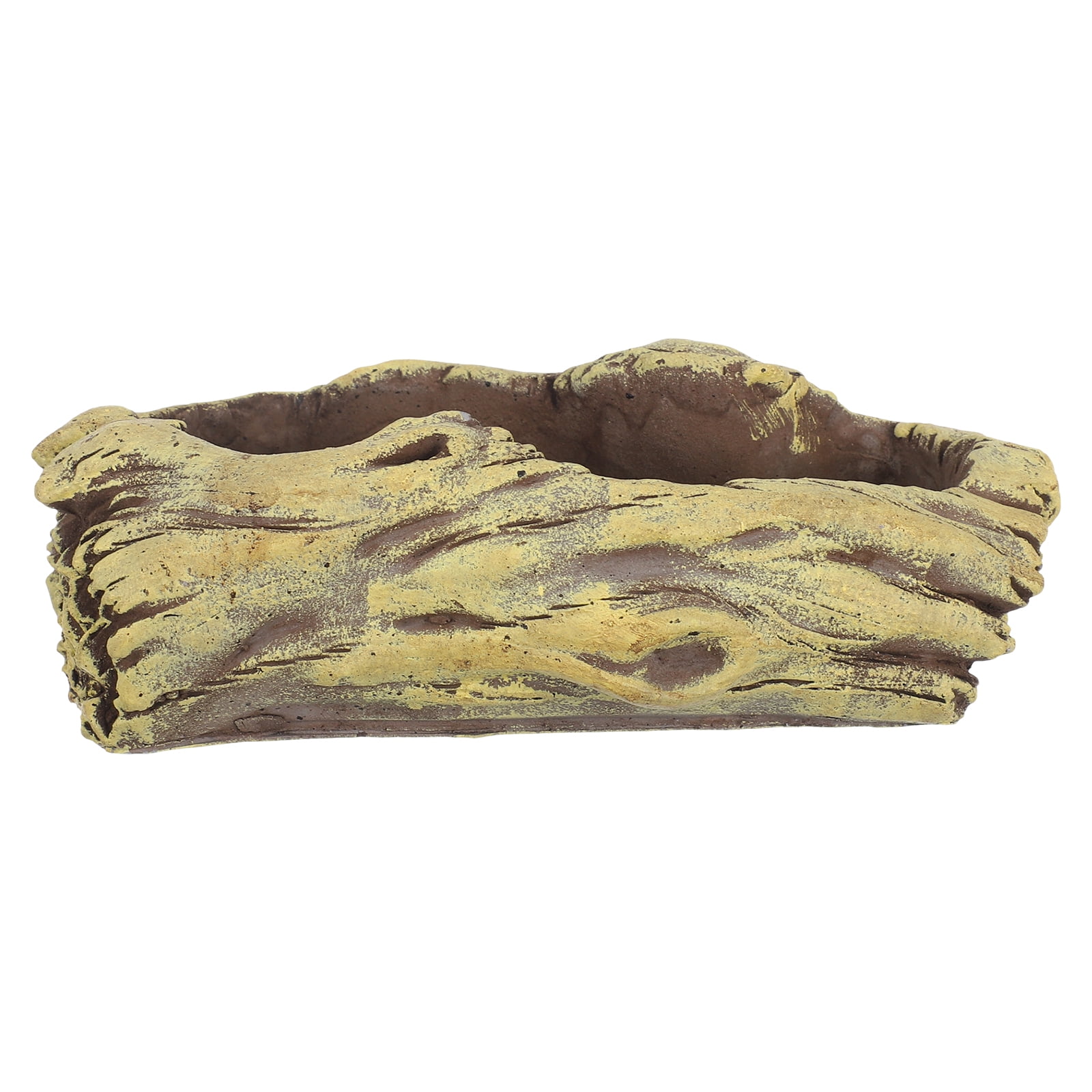 Vintage Driftwood Concrete Planter Box Artificial Stump Log Flower Pot ...