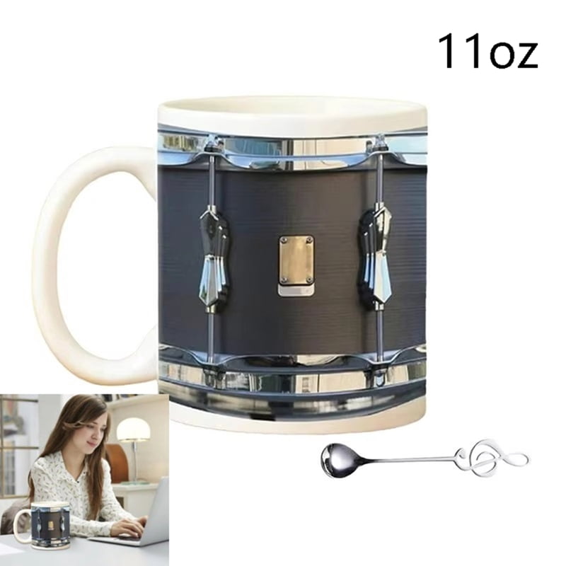 Vintage Drum Design Mugs 350ml Ceramic Cup Tea Coffee Juice and Milk ...