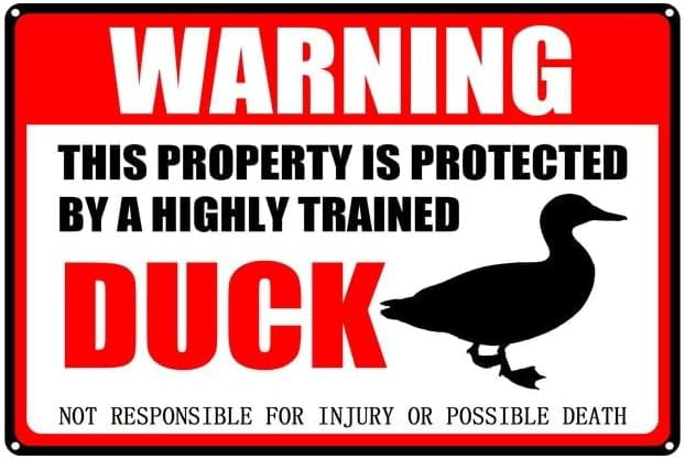 Vintage Duck Aluminum Metal Sign,Warning Sign Pet Gift,This Property Is ...