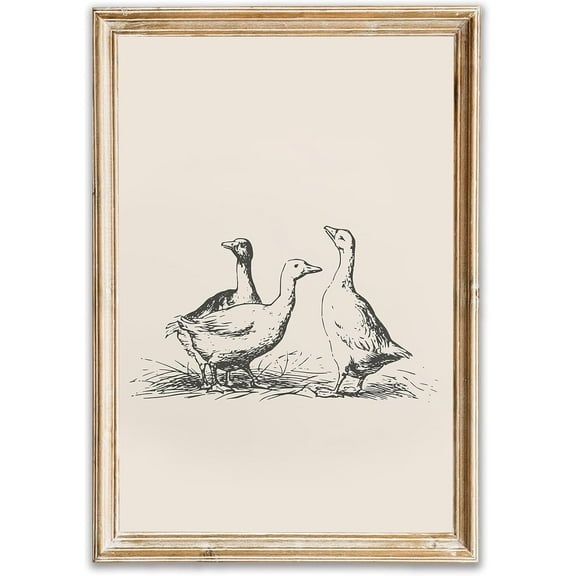 Colorful Goose Parade Art Print - Whimsical Animal Wall Decor, Funky ...