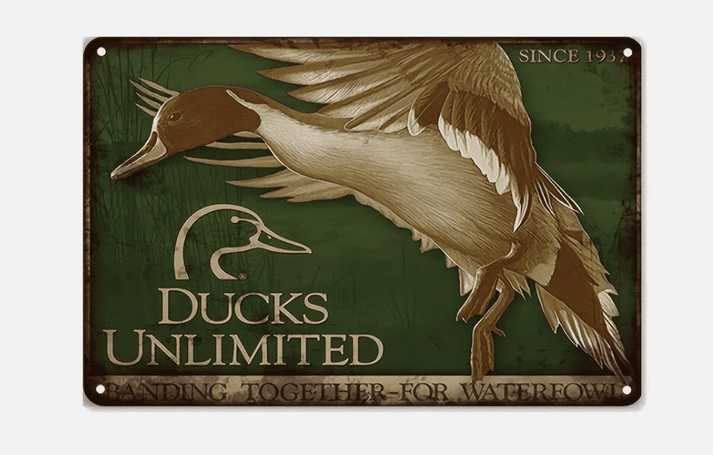 Vintage Ducks Unlimited Tin Metal Signs, 8x12 Inches, Silver Iron Wall ...