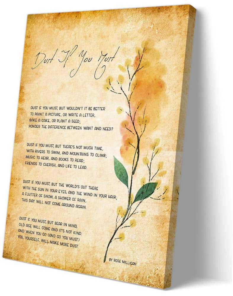 Vintage Dust If You Must Poem Poster Rose Milligan Quotes Wall Art ...