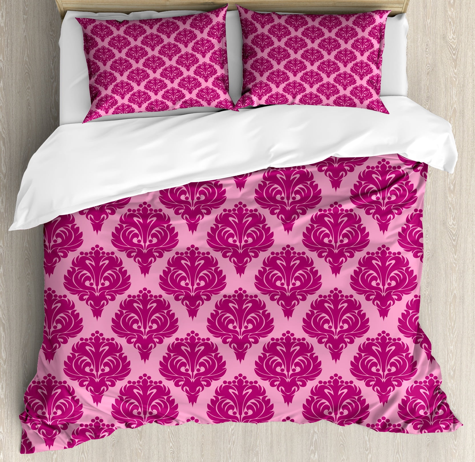Vintage Duvet Cover Set, Feminine Romantic Style Curves and Strokes in ...
