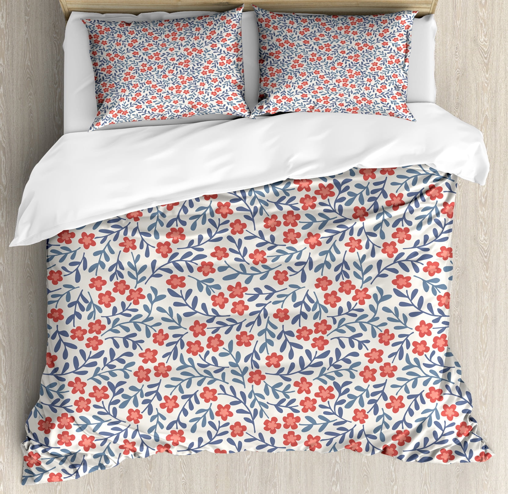 Vintage Duvet Cover Set, Vintage Retro Flower Design Bohemian Classical ...
