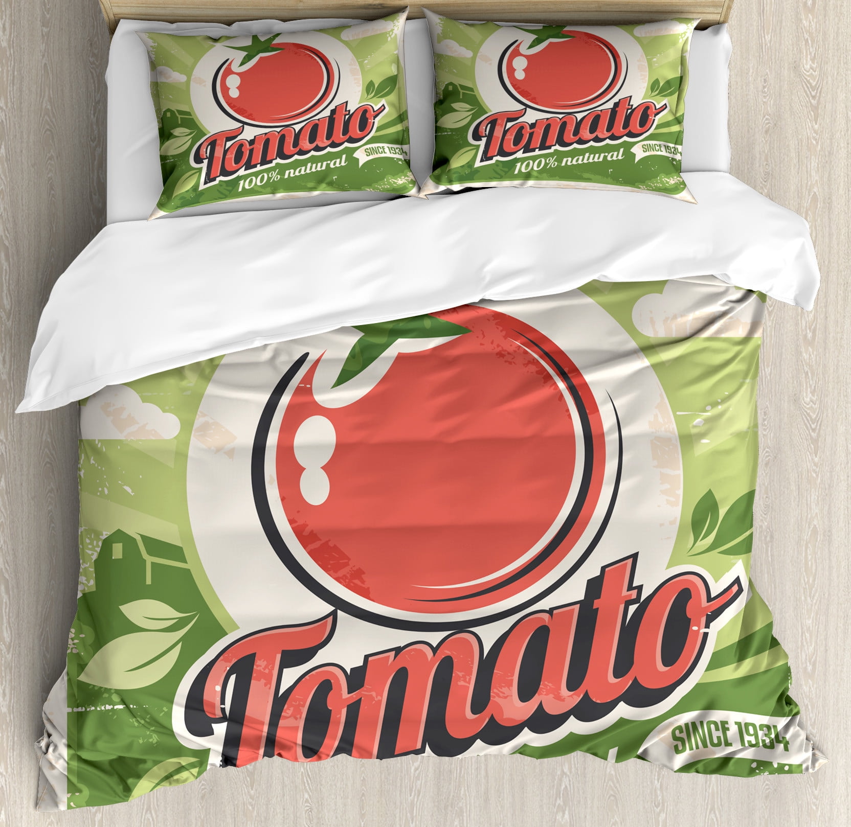Vintage Duvet Cover Set, Retro Tomato Poster an Antique Paper Print in ...