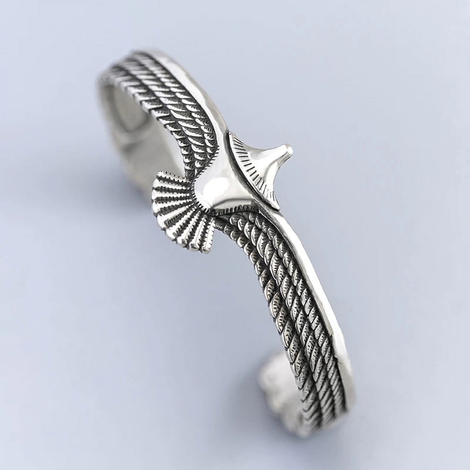 Vintage Eagle Wings Bangle Antique Silver Plated Bald Eagle Cuff ...
