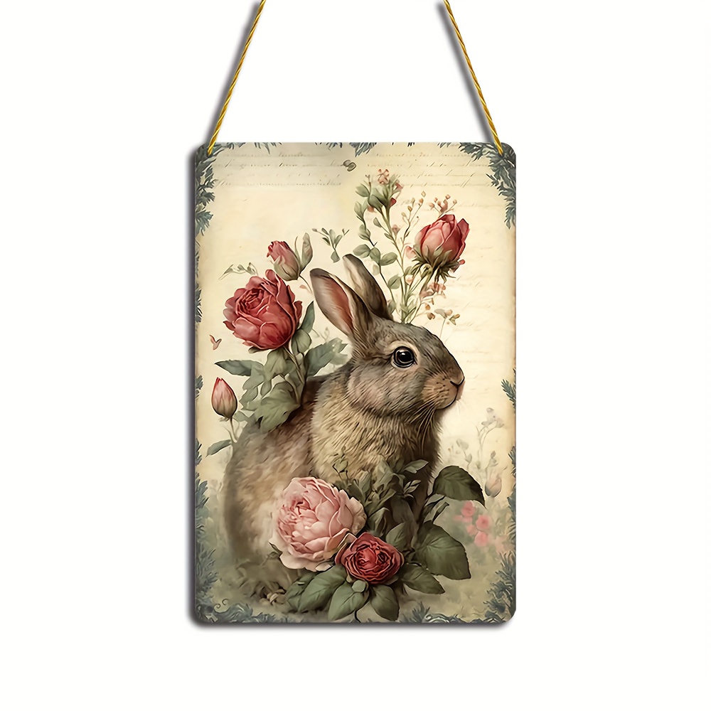 Vintage Easter Bunny Acrylic Sign, Happy Easter Sign, Plastic Window ...