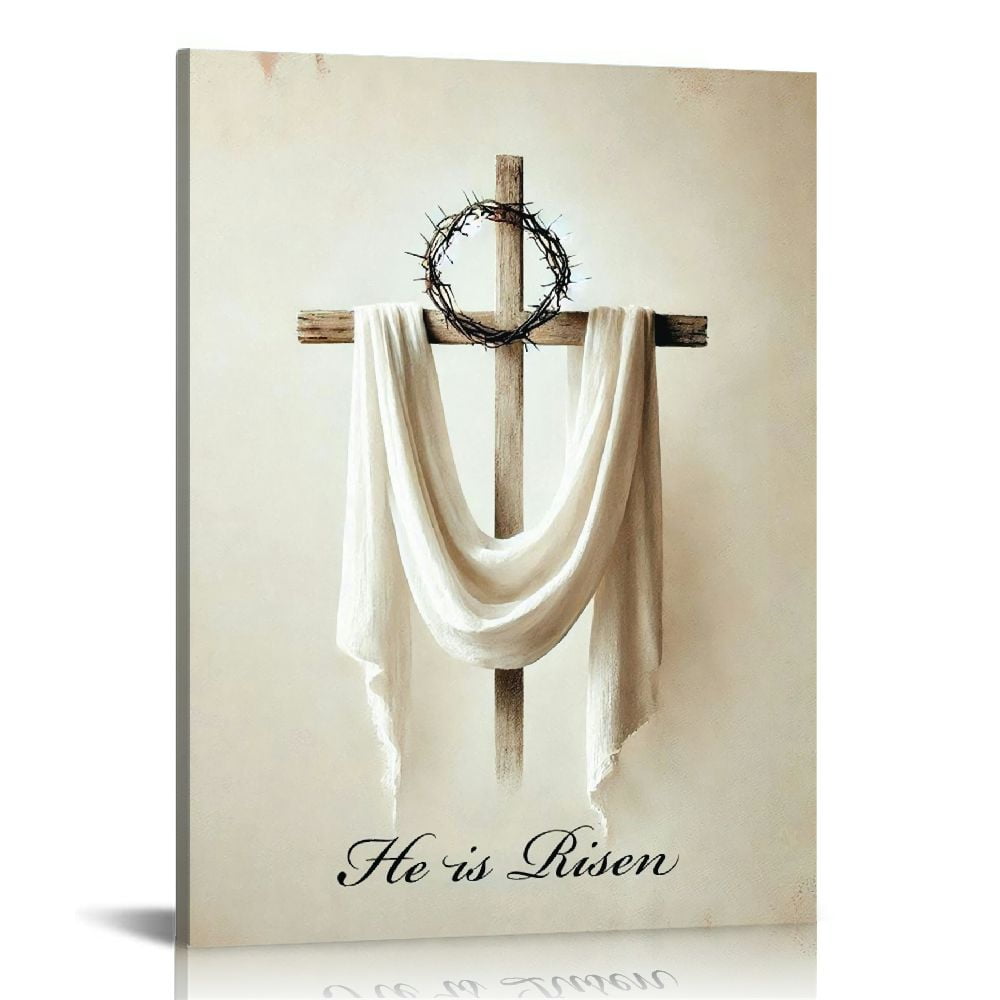 Vintage Easter Christian Jesus Wall Art Jesus Leaves the Tomb Canvas Painting Resurrected Savior ...