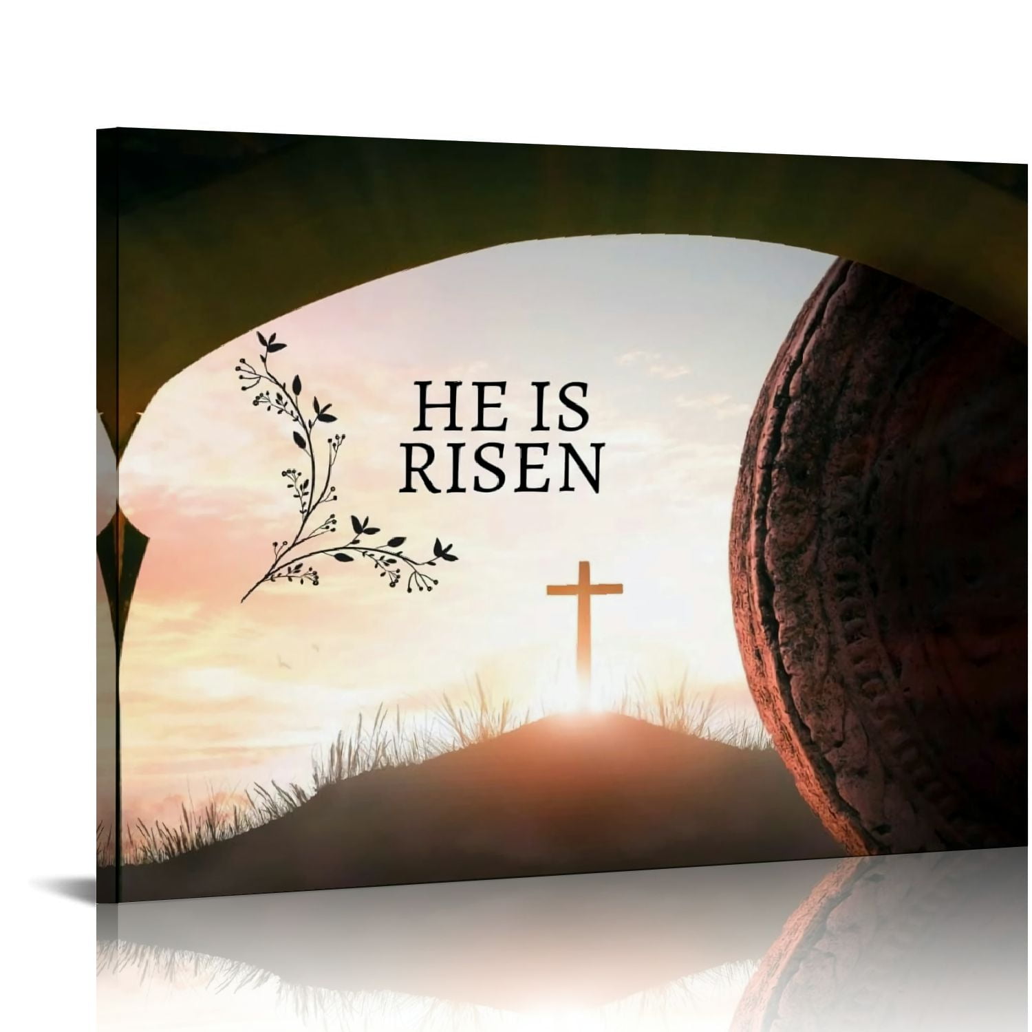 Vintage Easter Christian Jesus Wall Art Jesus Leaves the Tomb Canvas Painting Resurrected Savior ...
