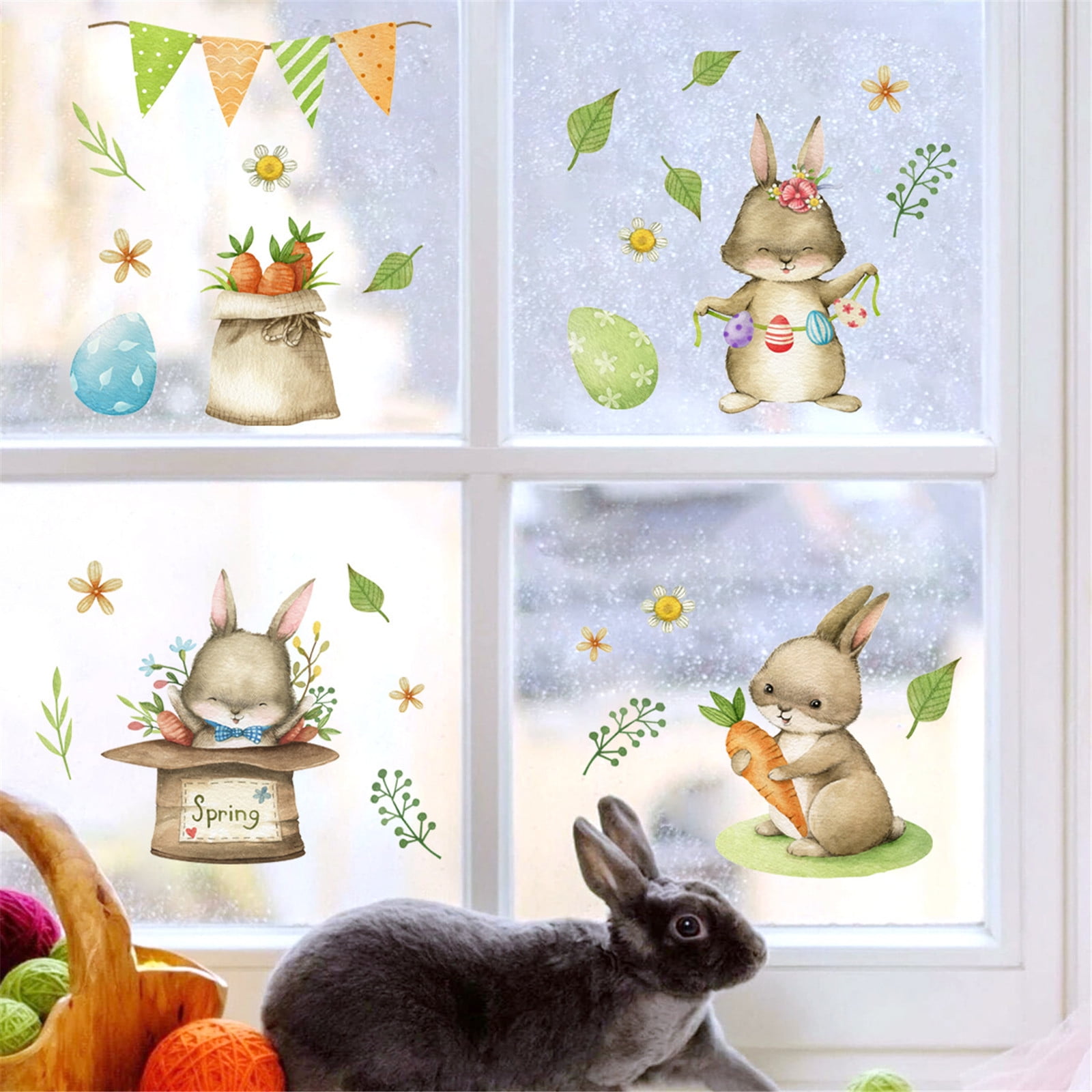Vintage Easter Window Clings,Easter Window Wall Stickers Decals for ...