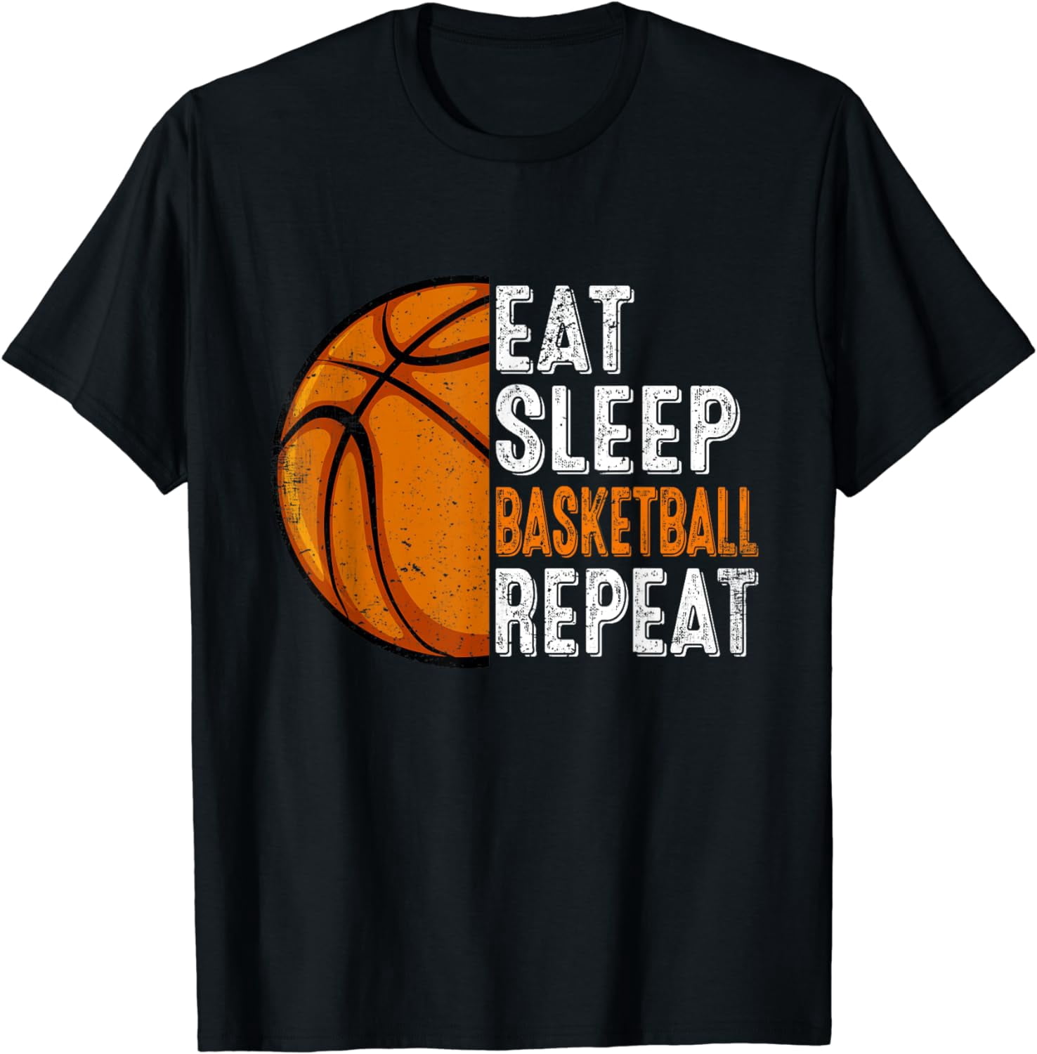 Vintage Eat Sleep Basketball Repeat Retro Basketball Players T-Shirt ...