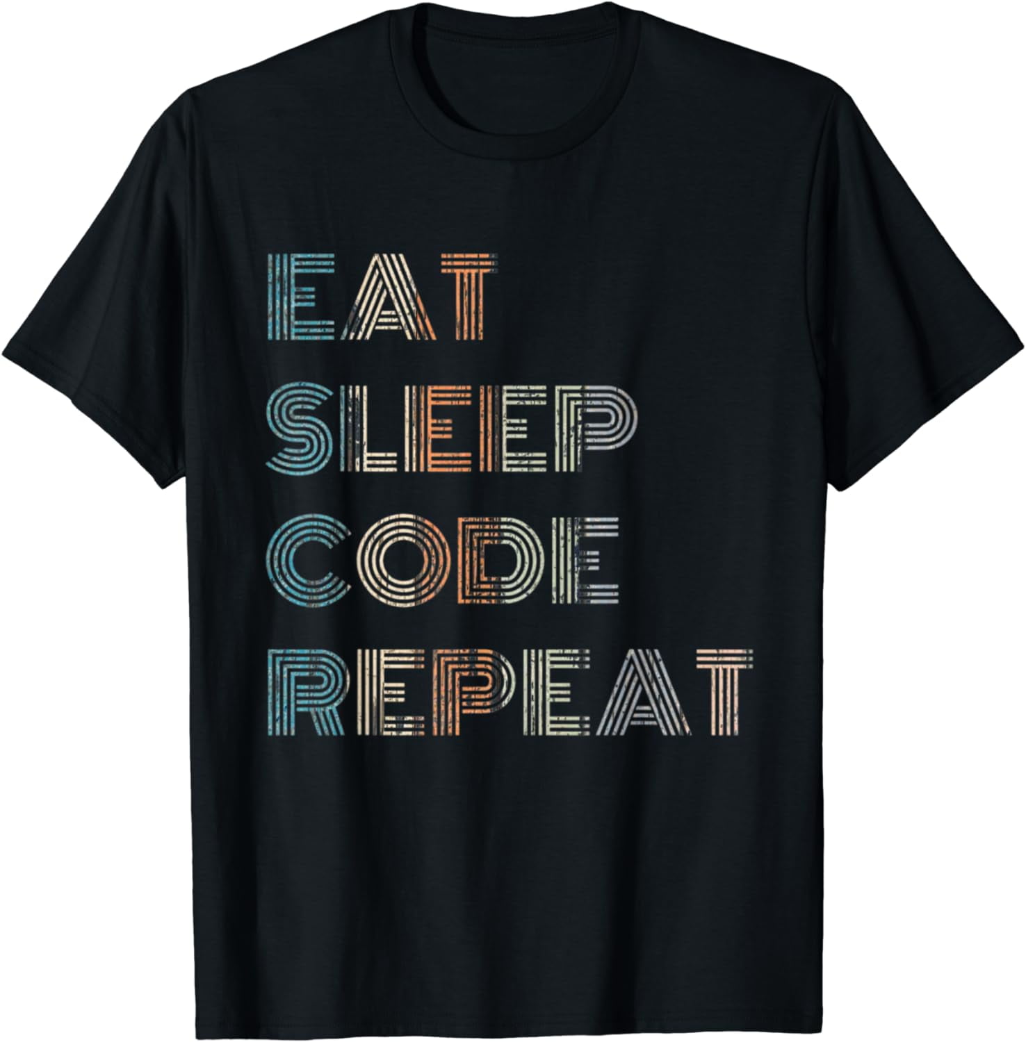 Vintage Eat Sleep Code Repeat T Shirt Computer Programmer