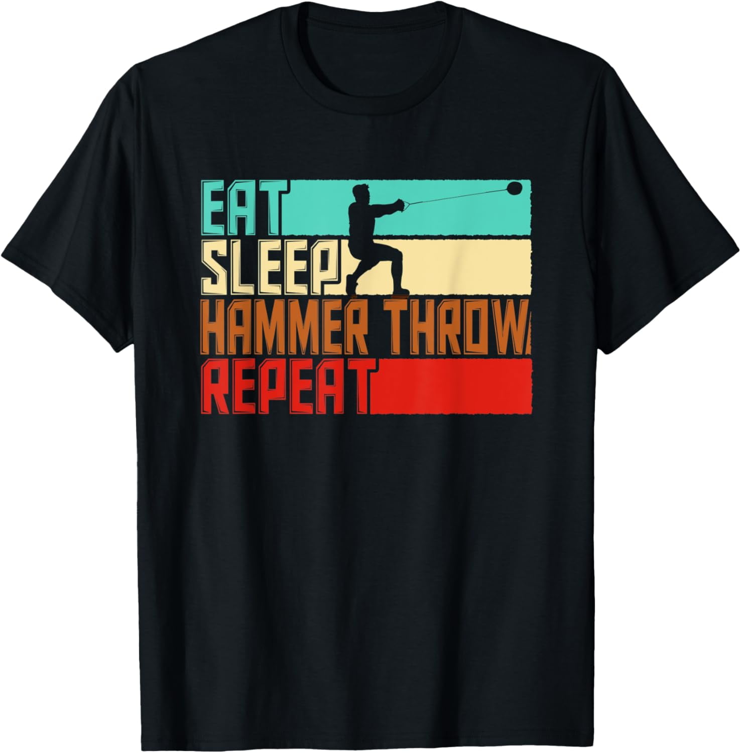 Vintage Eat Sleep Repeat Hammer Throw T-Shirt - Walmart.com