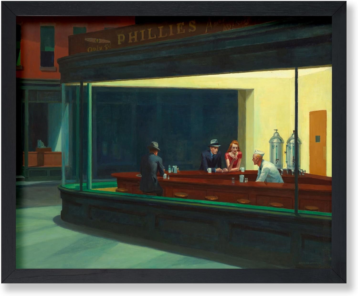 Vintage Edward Hopper Poster - Retro Nighthawks Print - Nighthawks ...