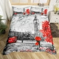 Vintage Eiffel Tower Duvet Cover Set Modern 3D Paris Theme Bedding Sets ...