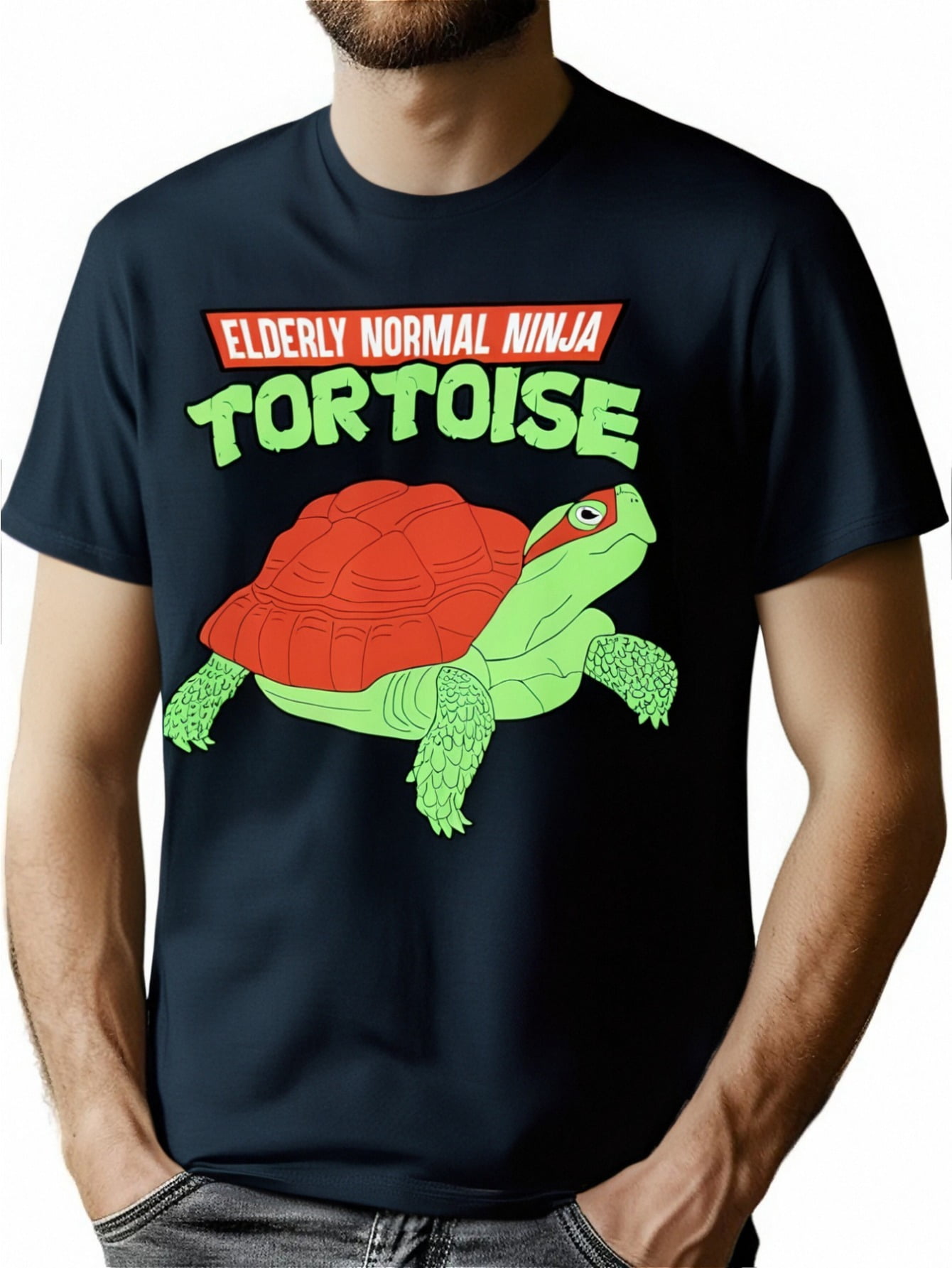 Vintage Elderly Normal Ninja Tortoise Classic Men T Shirt T-Shirt ...
