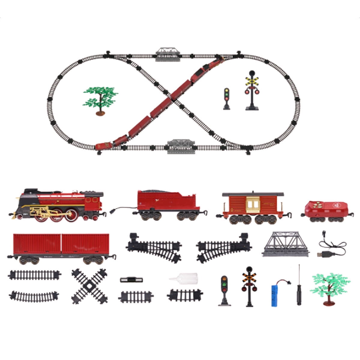 Vintage Electric Train Set, Oval Track Model Railway Model with ...