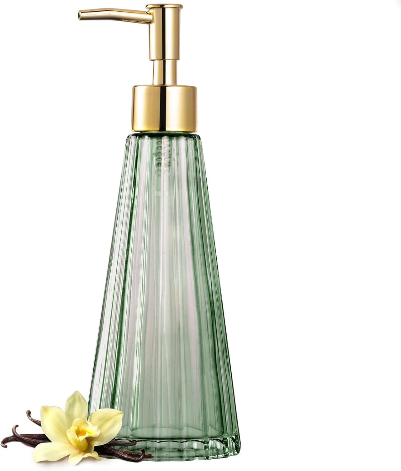 Vintage Elegant Glass Soap Dispenser, Liquid Soap/Sanitizer/Shampoo ...