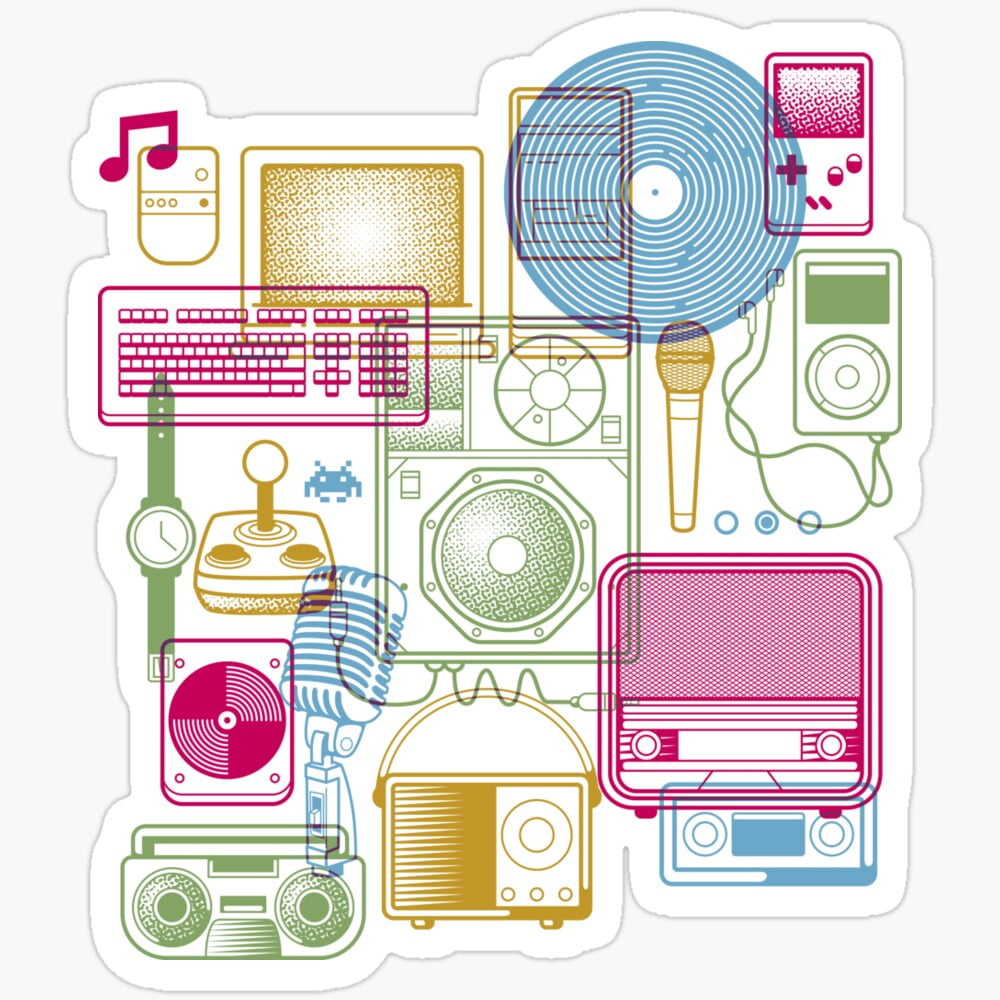 Vintage Elements Vinyl Neon Sticker Phone Decal Water Bottle Stickers ...