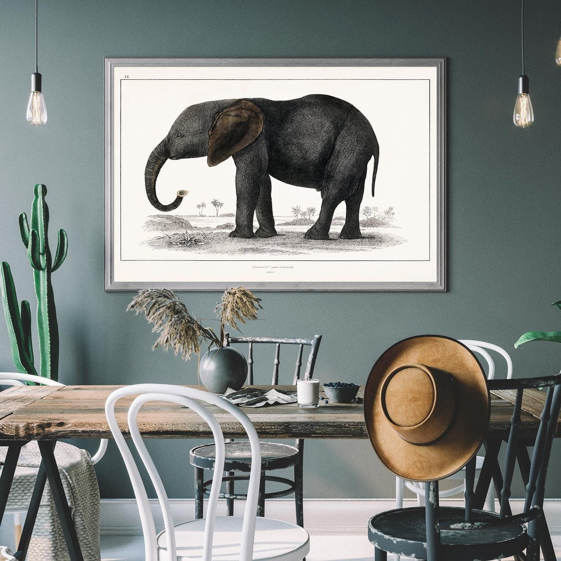 Vintage Elephant Illustration By Oliver Goldsmith, Antique Animal Print ...