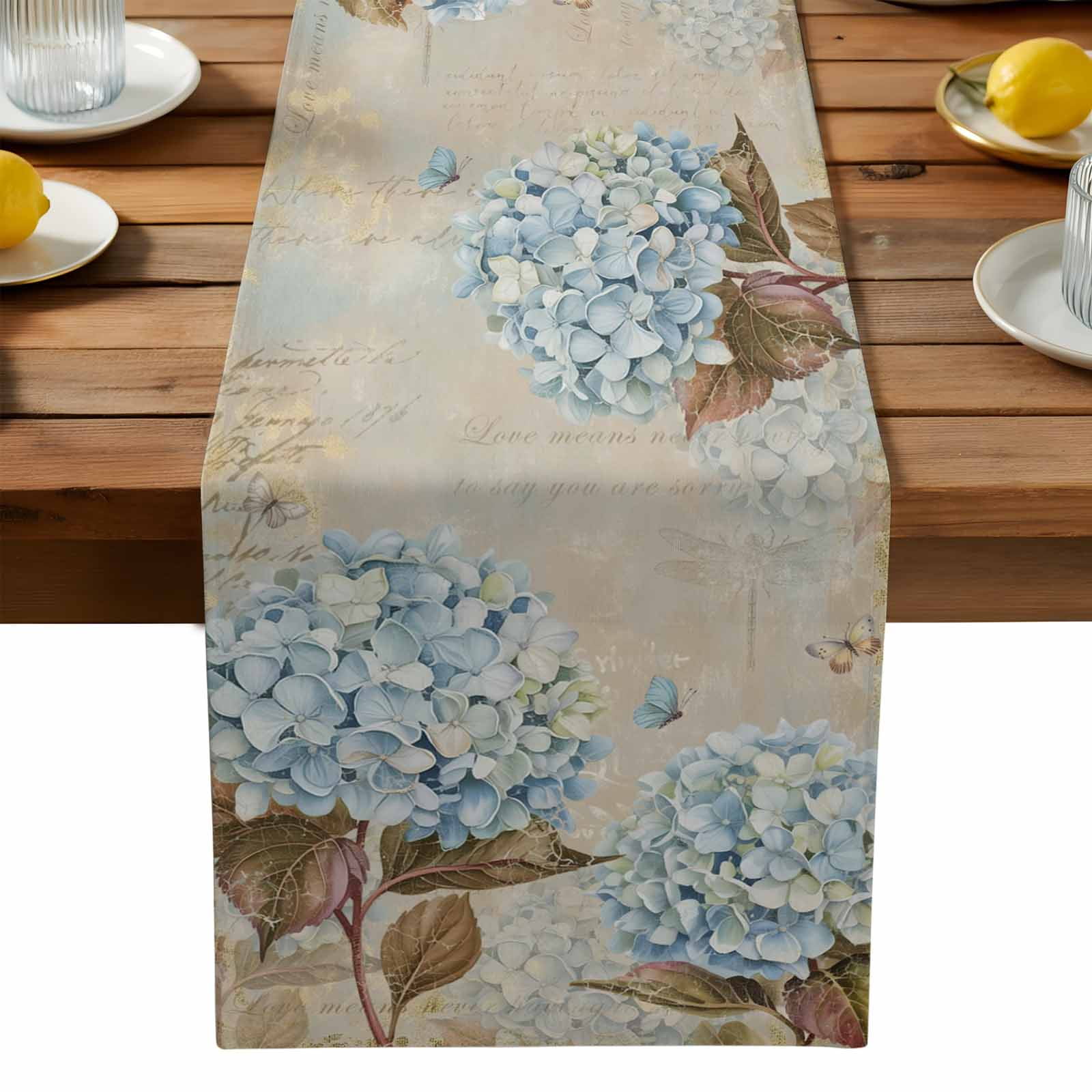 Vintage Embroidery Balloons Butterfly Table Runners 13x70 Inches Long ...