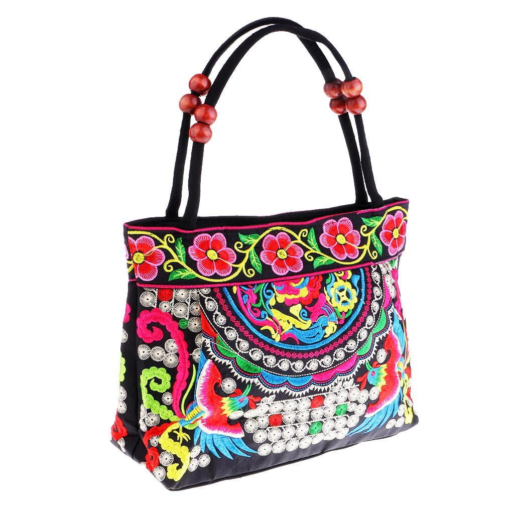 Vintage Embroidery Boho Handbag Bohemian Flower Embroidered Totes ...