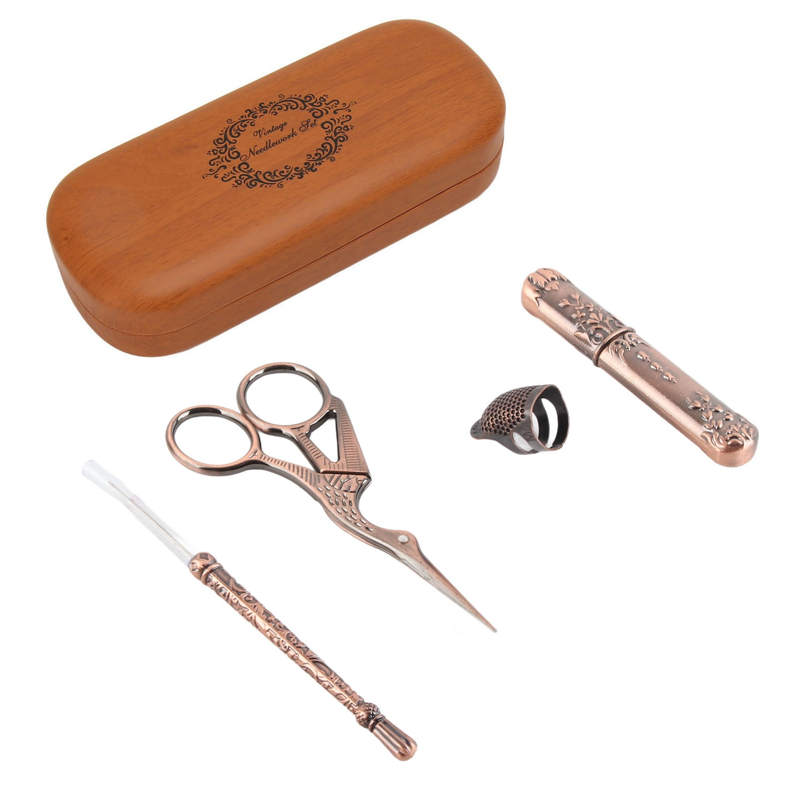 Vintage Embroidery Scissors Kit, Stainless Steel & Iron, Sewing Awl ...