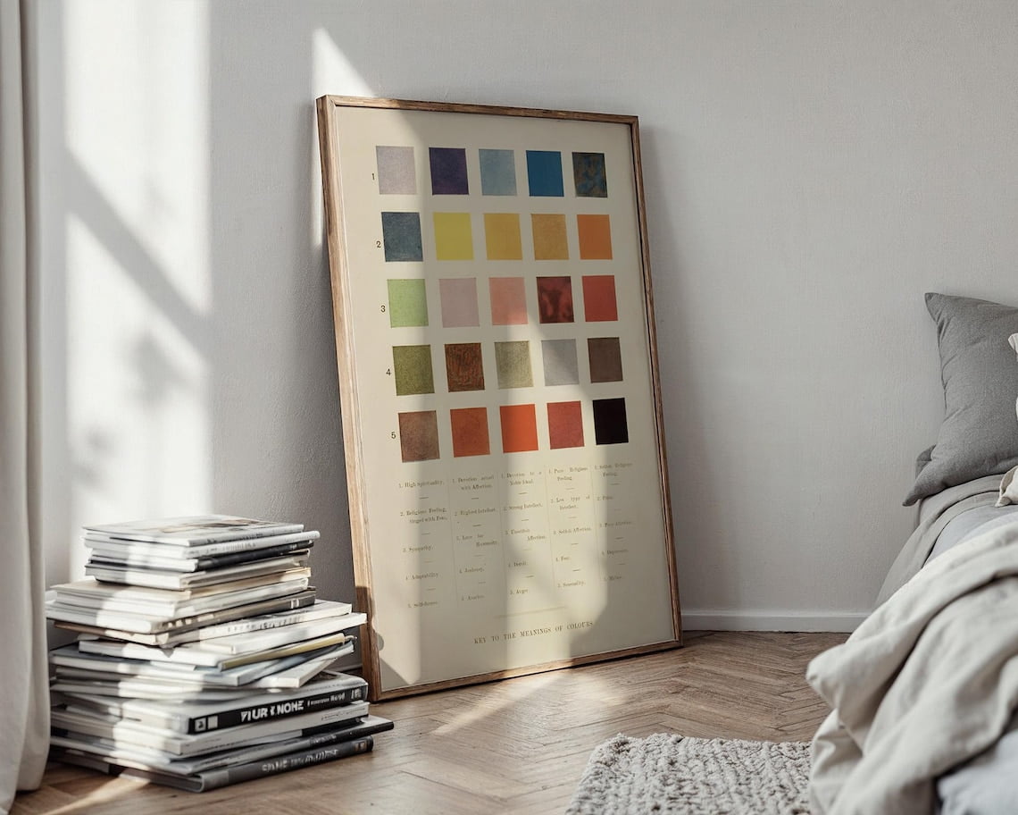 Vintage Emotion Color Chart Poster - Educational Color Theory Wall Art ...