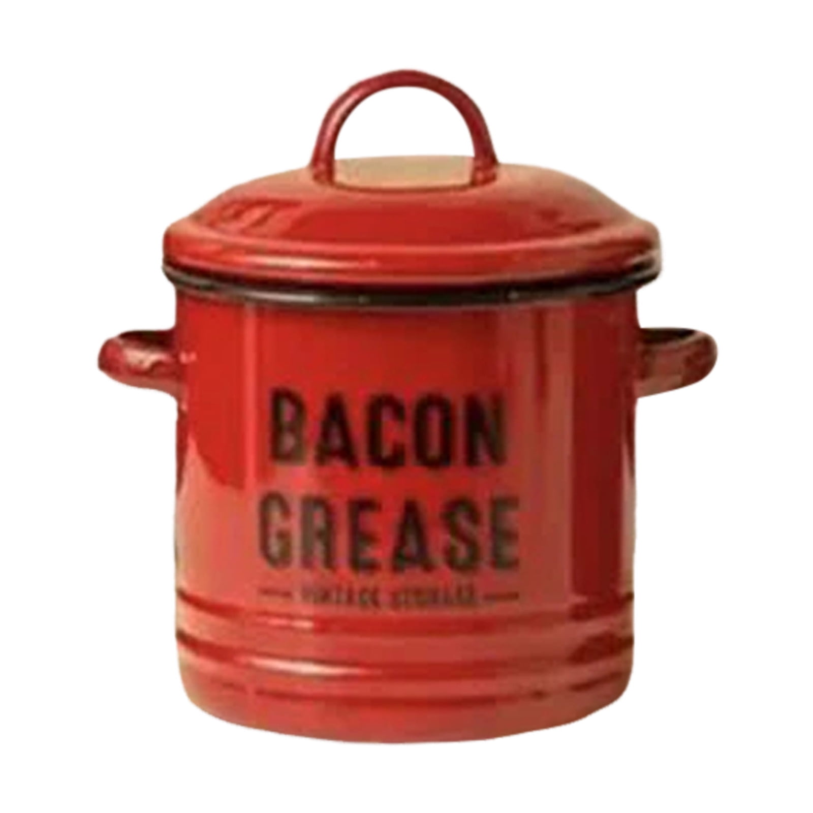 Vintage Enamel Bacon Grease Container with Lid, Farmhouse Kitchen Bacon ...
