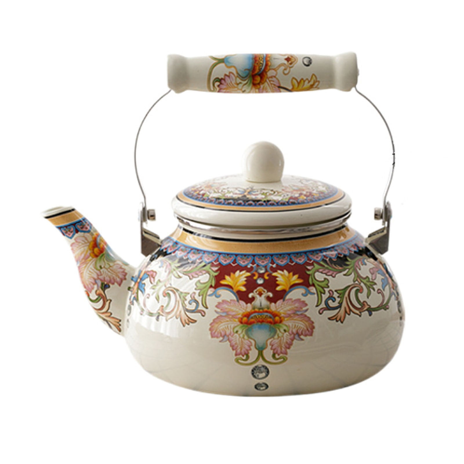 Vintage Enameled Tea Kettle, Vintage Induction Cooker Kettle, 2.5L With ...